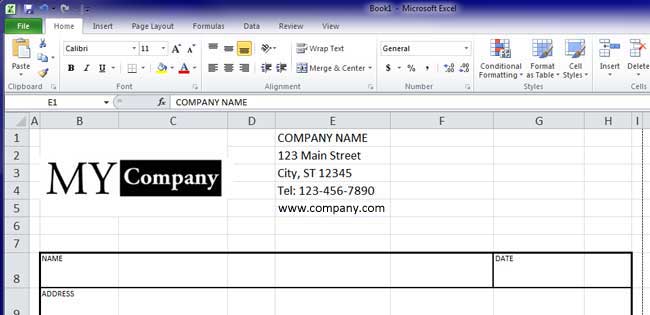Design an Invoice Form with Microsoft Excel - PrintIt4Less