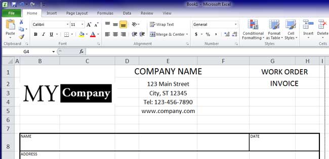Design an Invoice Form with Microsoft Excel - PrintIt4Less