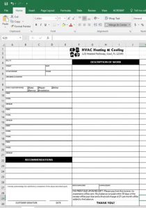 How to Design a HVAC form in Excel - PrintIt4Less