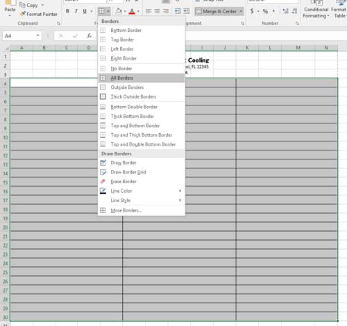 How to Design a HVAC form in Excel - PrintIt4Less : PrintIt4Less