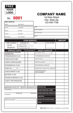 Multipart Oil Change Forms