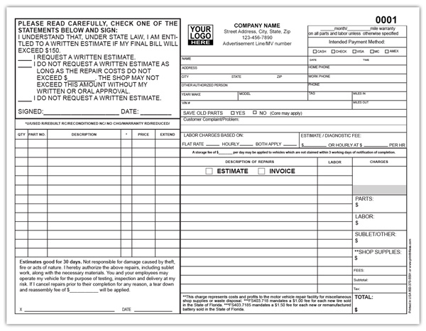 Florida Approved Auto Form