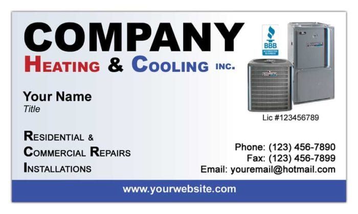HVAC Business Cards | Customize Your HVAC Standard Cards | Prinit4Less