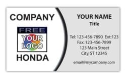 Honda Business Card with Logo