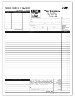 Custom Work Order Forms | Work Order Receipt | Work Order Template ...