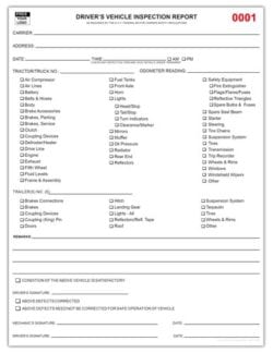 Drivers Vehicle Inspection Form