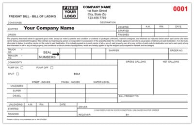 Custom Printed Trucking Forms