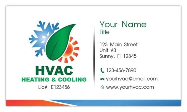 HVAC Business Cards | Customize Your HVAC Standard Cards | Prinit4Less