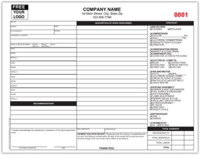 HVAC Service Repair form : PrintIt4Less