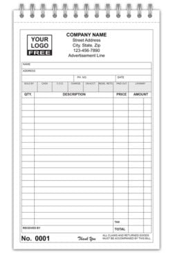 Custom Printed Receipt Books | Custom Receipt | Customized Invoice Book ...
