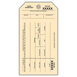 Inventory Tag with Stub: Pre-numbered printed tag | Printit4less.com
