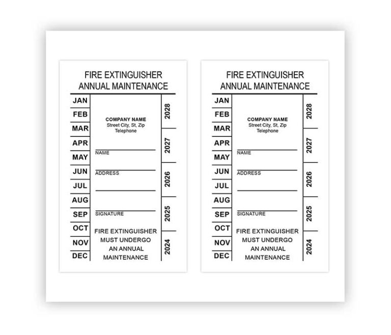 Fire Extinguisher Annual Label | Printit4less.com
