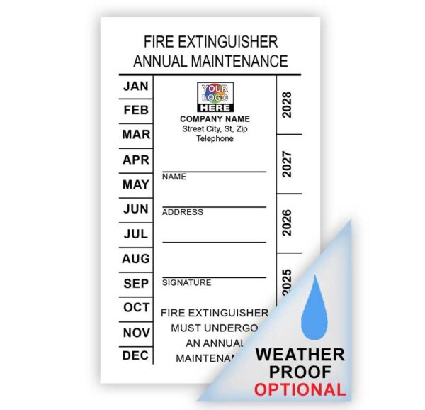 Fire Extinguisher Annual Label | Printit4less.com