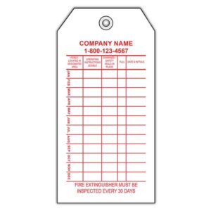 Fire Extinguisher 30 Days Inspection Tag | Printit4less.com