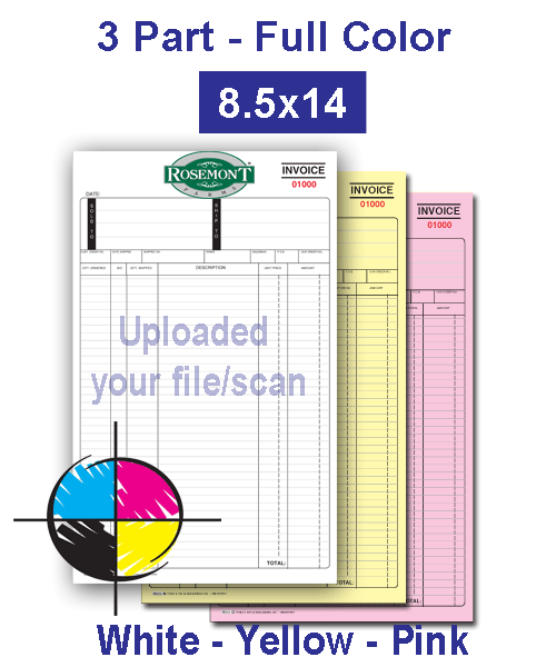 Full Color Custom Form 3 part NCR Legal size : PrintIt4Less