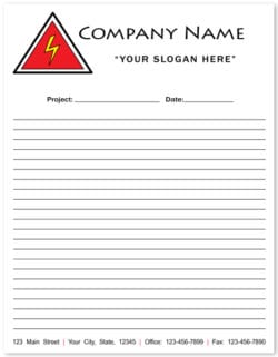 Electrical Company Notepads - Full Page