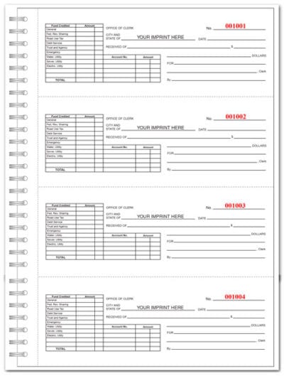 Custom Receipt book for Cities and Municipalities