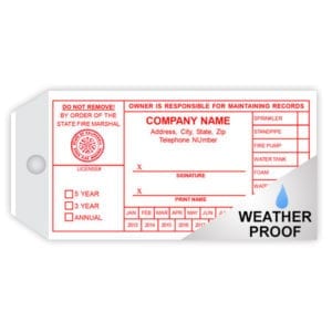 California Fire Sprinkler Tags | Printit4less.com