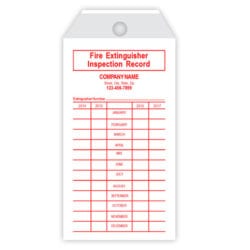 Fire extinguisher Inspection Record Tag | Printit4less.com