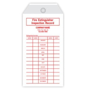 Fire extinguisher Inspection Record Tag | Printit4less.com