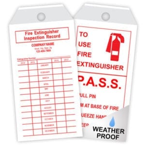 Fire extinguisher Inspection Record Tag | Printit4less.com : PrintIt4Less
