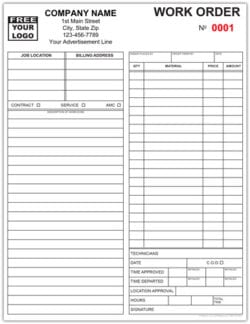 Custom Work Order Forms | Work Order Receipt | Work Order Template ...