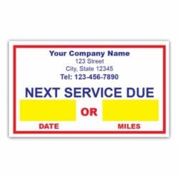Service Reminder Sticker : PrintIt4Less