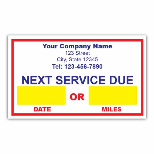 Static Cling Label - Next Oil Change | Printit4Less.com : PrintIt4Less