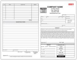 Custom Work Order Forms | Work Order Receipt | Work Order Template ...