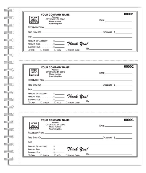 Custom Receipt Book Template