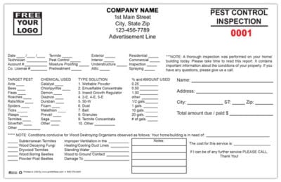 Pest Control Work Order Forms