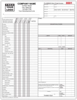 Plumbing Invoice Forms | Plumbing Receipt - Printit4Less