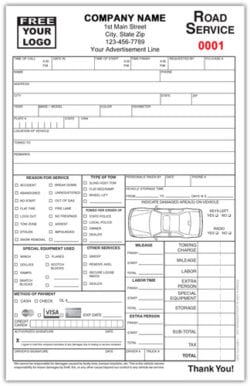 Towing Receipt - Roadside Assistance Receipt Printing | Prinit4Less
