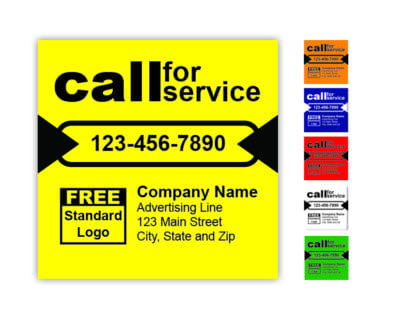 Custom Printed Call for Service Label | Printit4Less.com : PrintIt4Less