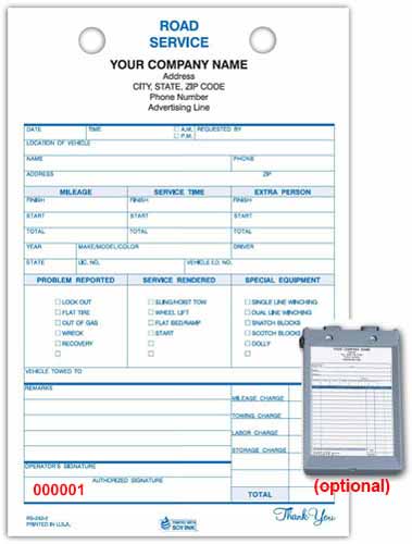 Towing and Roadside Service Register Form | Printit4less.com : PrintIt4Less