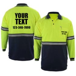Custom Reflective Long Sleeve Polos: Safety Clothing | Printit4Less.com ...
