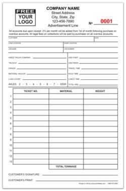 Hauling Invoice Forms: Dump Truck Invoices | Printit4Less.com