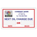 Custom Oil Change Sticker - Cling | Printit4Less.com