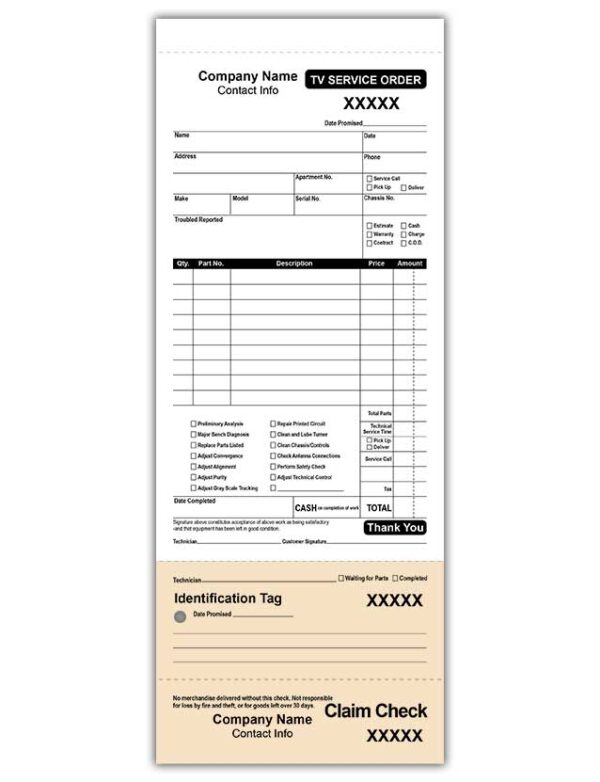 Personalized Work Order Forms | Printit4Less.com