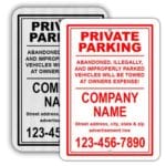 Custom Private Parking Signs: Custom Printed Signs | Printit4Less.com