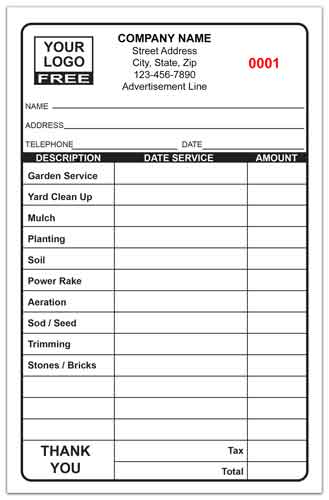 Landscape Services Work Orders: Custom Printed Business Form : PrintIt4Less