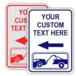 Curb Parking Signs - Left Arrow: Custom Printed Parking Signs
