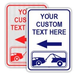 Curb Parking Signs - Left Arrow: Custom Printed Parking Signs