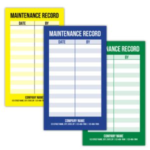 Maintenance Record Labels: Custom Printed Business Labels
