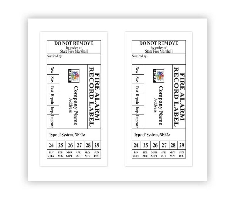 Fire Alarm Record Labels: Custom Business Labels | Printit4Less.com