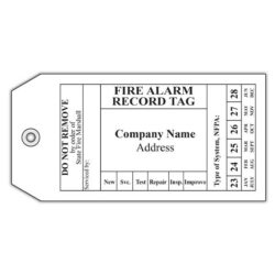 Fire Alarm Record Tags: Custom Tags | Printit4less.com