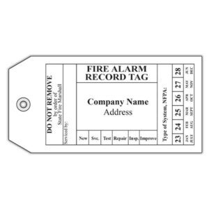 Fire Alarm Record Tags: Custom Tags | Printit4less.com