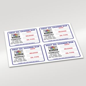 Static Cling Label - Next Oil Change | Printit4Less.com