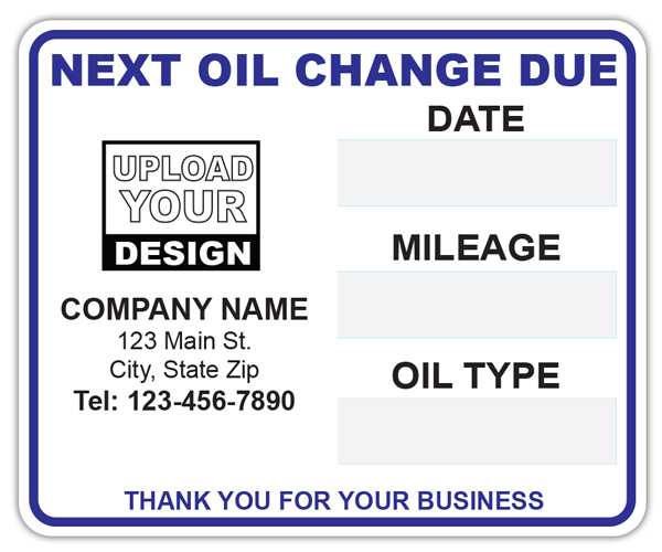Static Cling Label - Next Oil Change | Printit4Less.com