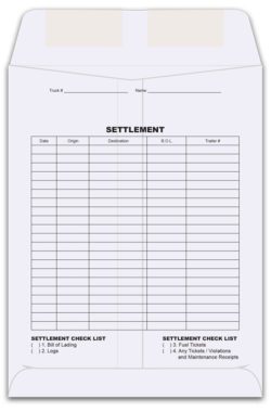 Trucking Company Trip Sheets | Printed Trucking Envelopes